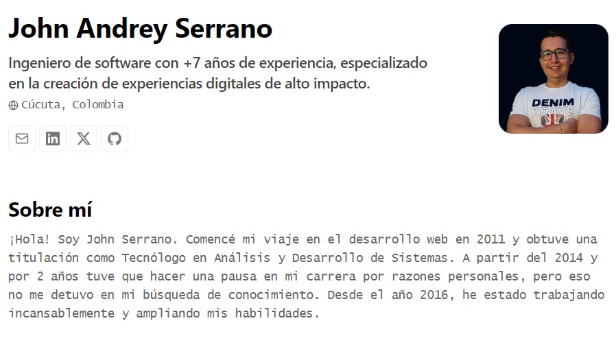 Portafolio de John Andrey Serrano - Ingeniero de software con +7 años de experiencia ...